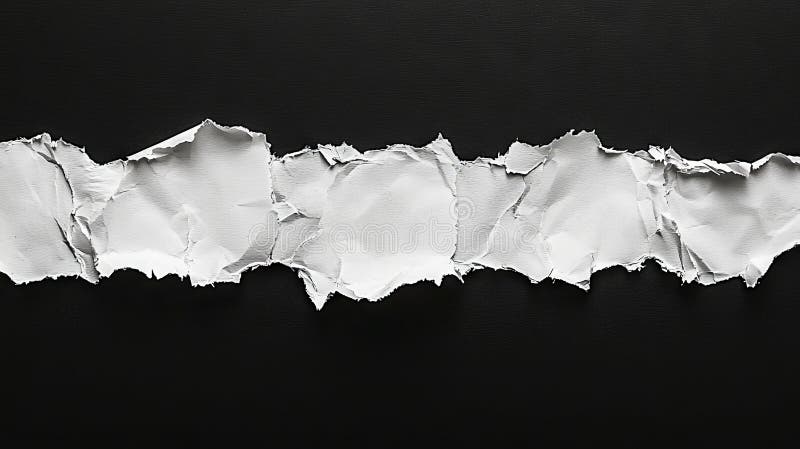 In Front of a Black Background, a Torn Piece of Paper Stock Image ...