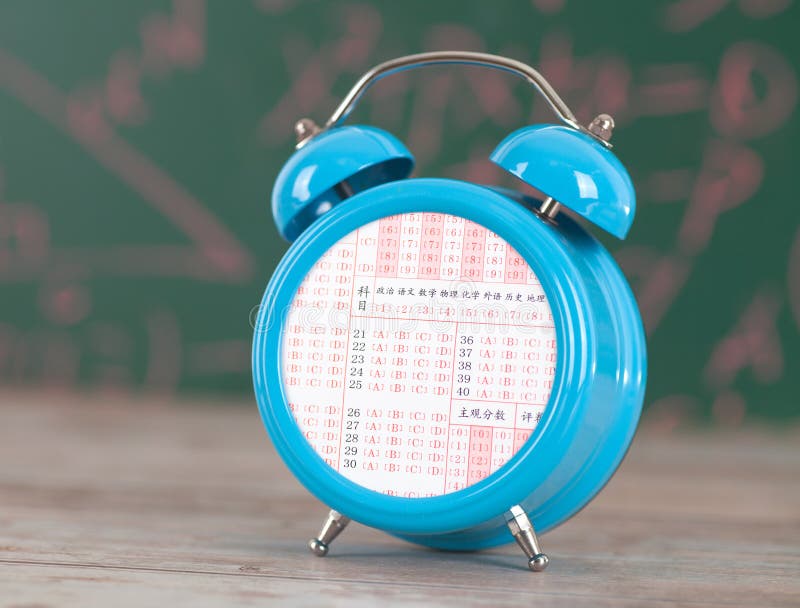 In Front of the Blackboard is Displayed the Abstract Alarm Clock of the ...