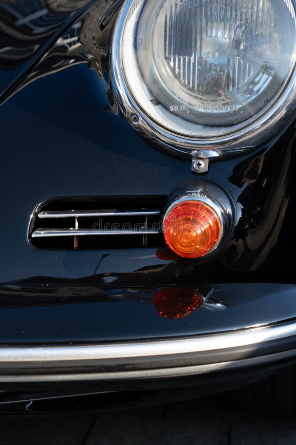 Front Blinker with Fron Light of a Old Car Stock Image - Image of ...