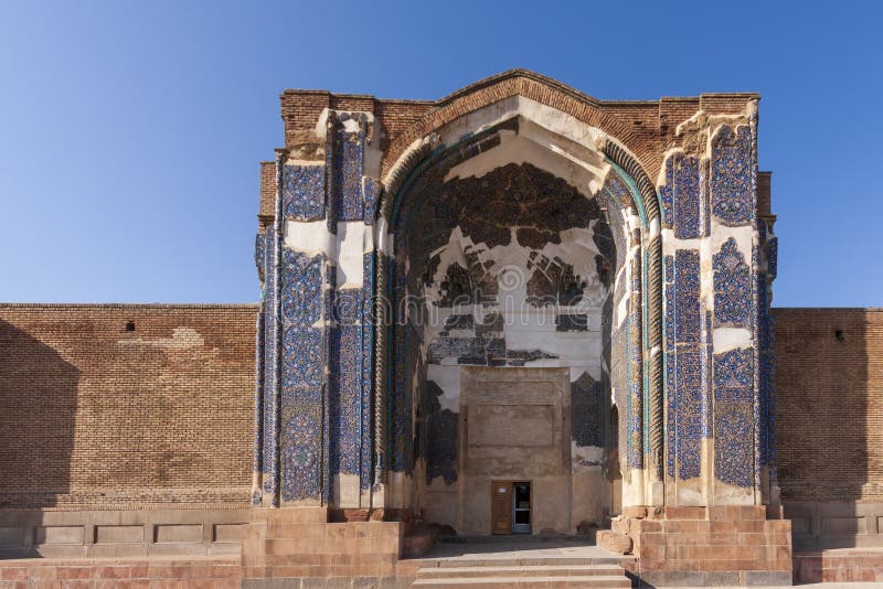 Front of the Blue Mosque or Kabud Mosque Stock Image - Image of kabud ...