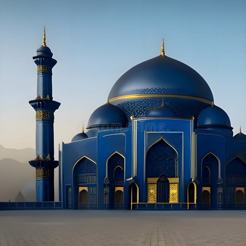 In Front Blue Mosque at the Night Stock Illustration - Illustration of ...