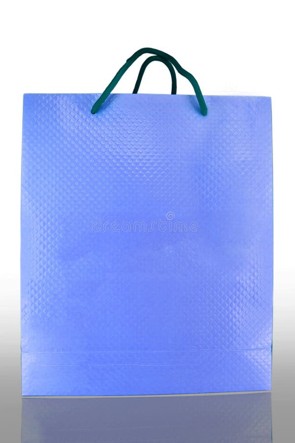 Front of Blue Paper Bag on Reflect Stock Photo - Image of life, still ...