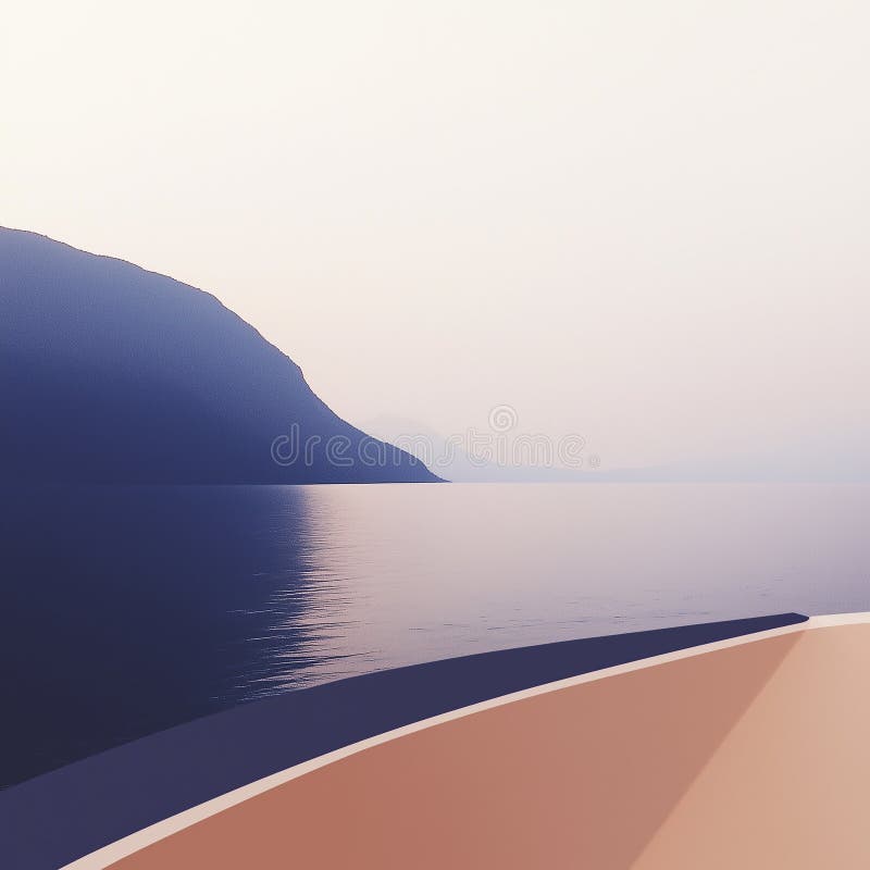 The Front of a Boat Facing a Lake Surrounded by Mountains. Stock ...