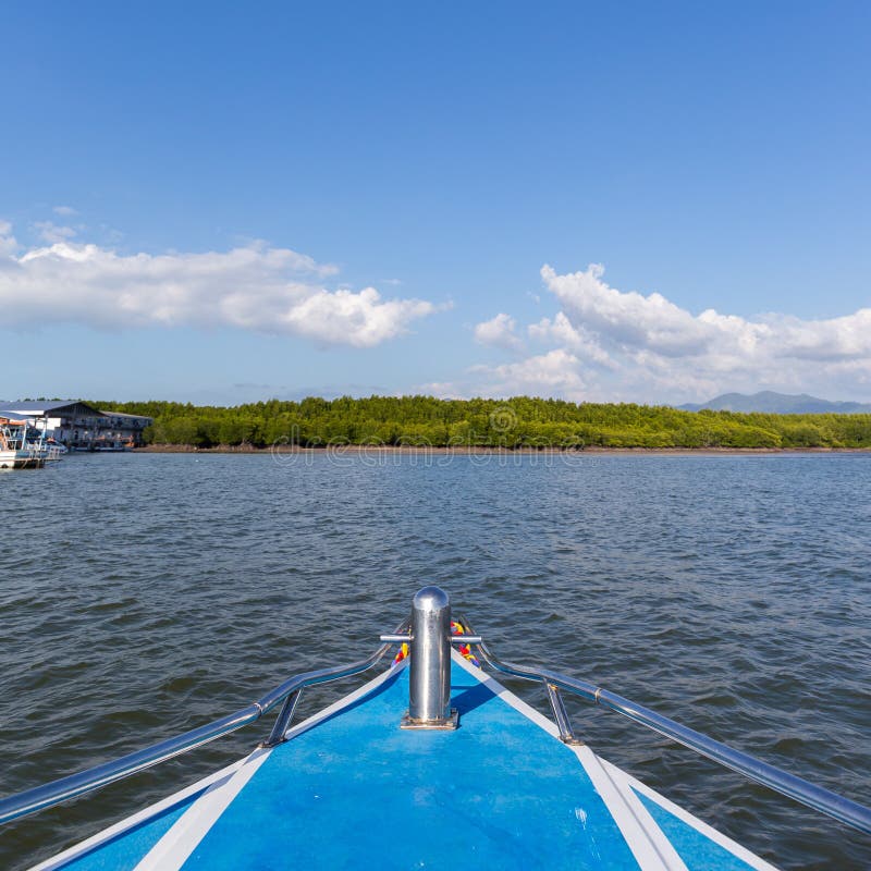 Front of the Boat in the Sea Stock Photo - Image of cloud, lifestyle ...