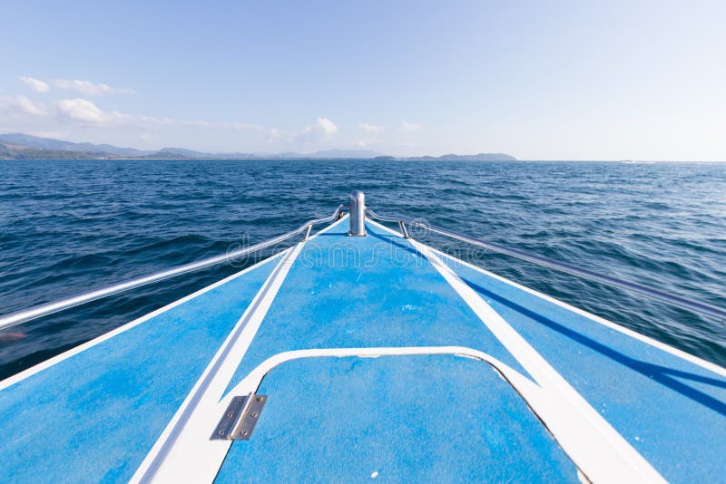 Front of the Boat in the Sea Stock Image - Image of coast, transport ...