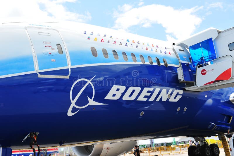 Front of Boeing 787 Dreamliner at Singapore Airshow 2012 Editorial ...