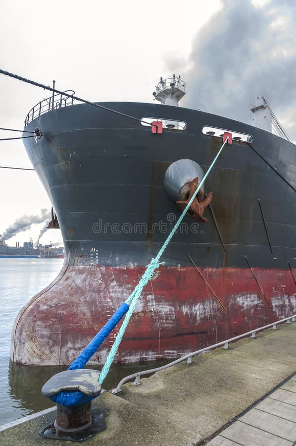 Front and Bow of a Bull Carrier Stock Photo - Image of international ...