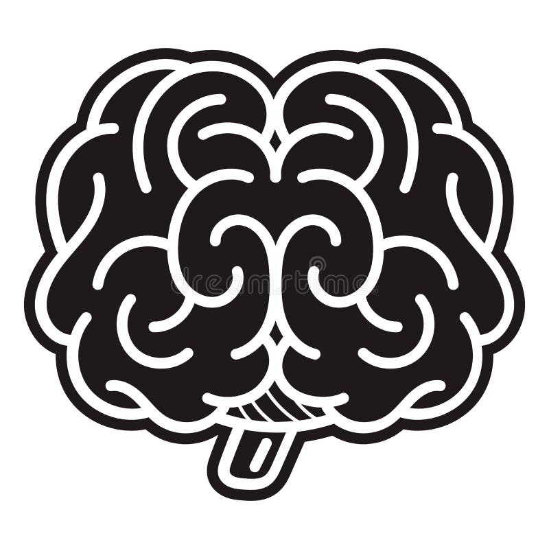 Brain front view icon stock vector. Illustration of biological - 89183850