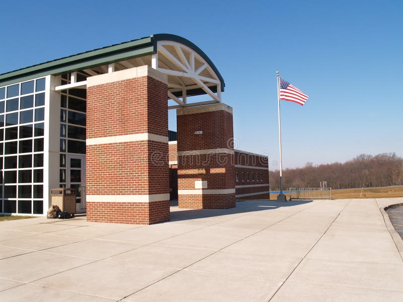 Generic High School Entrance Building Exterior Stock Image - Image of ...