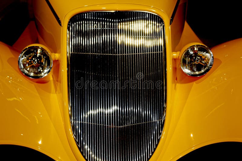 Yellow car stock photo. Image of street, front, bright - 99828434