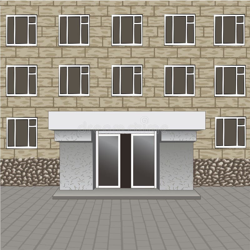 Front of Building, Entrance with Empty Signboard for Your Name ...