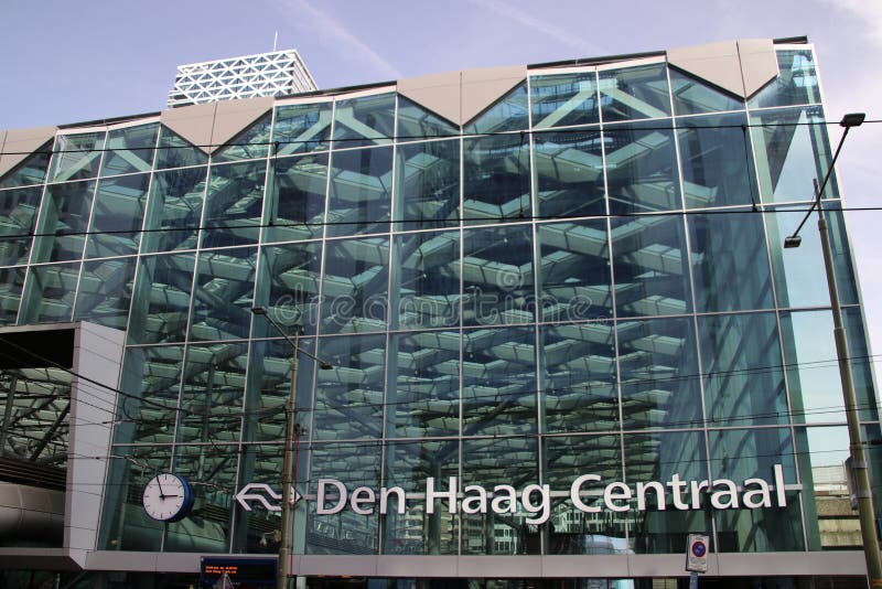Front Building of the Hague (Den Haag) Central Station in the Ne ...