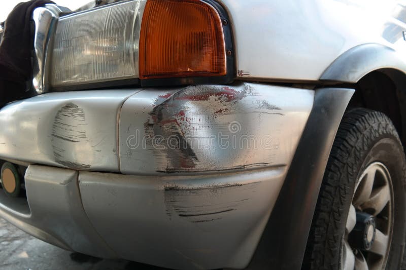 Car Bumper on Front is Damaged Stock Image - Image of side, bumper ...