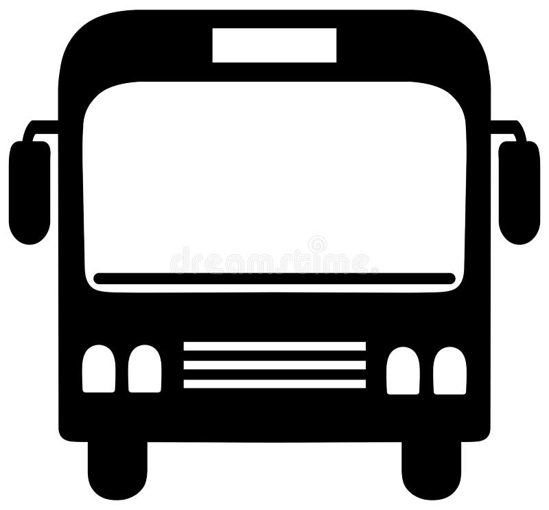 Front Bus Black and White Icon Stock Vector - Illustration of route ...