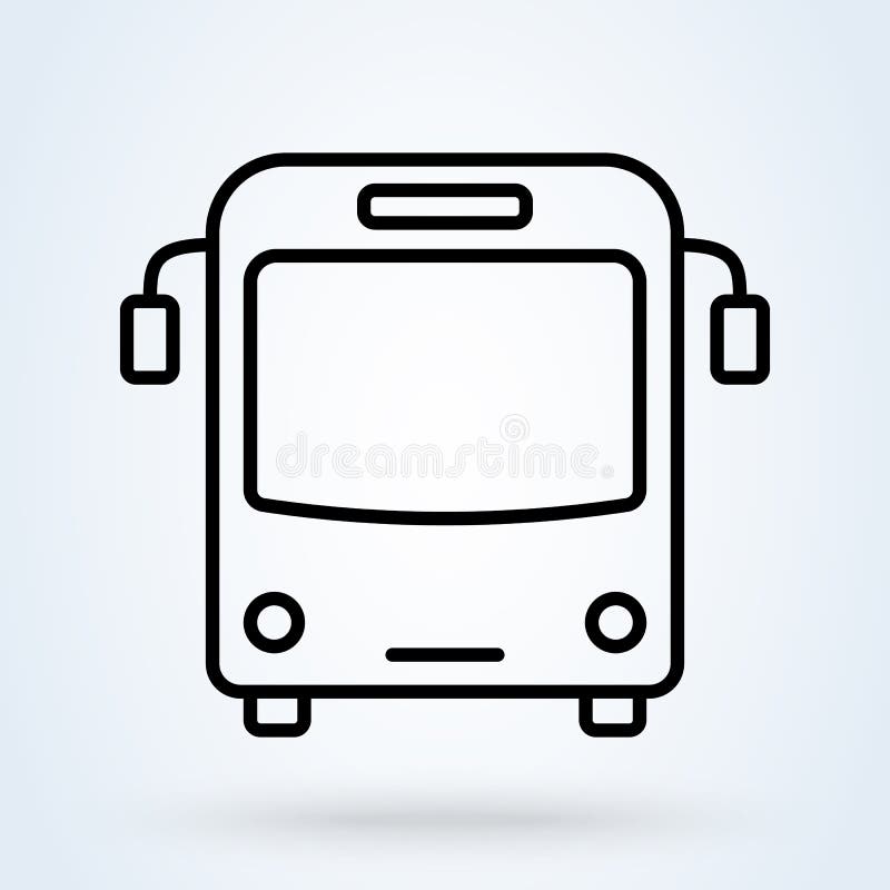 Front Bus Tour Transport Line Icon. Classic Style Bus Stock Vector ...