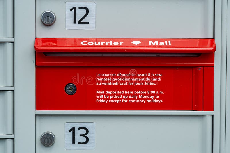 Front of a Canada Post Mail Box Stock Image - Image of cellular, canada ...
