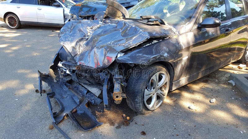 Front car accident stock image. Image of crush, mechanic - 112771135