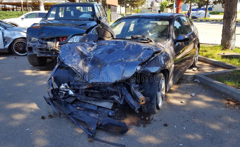 Front car accident stock photo. Image of drive, broken - 112771890