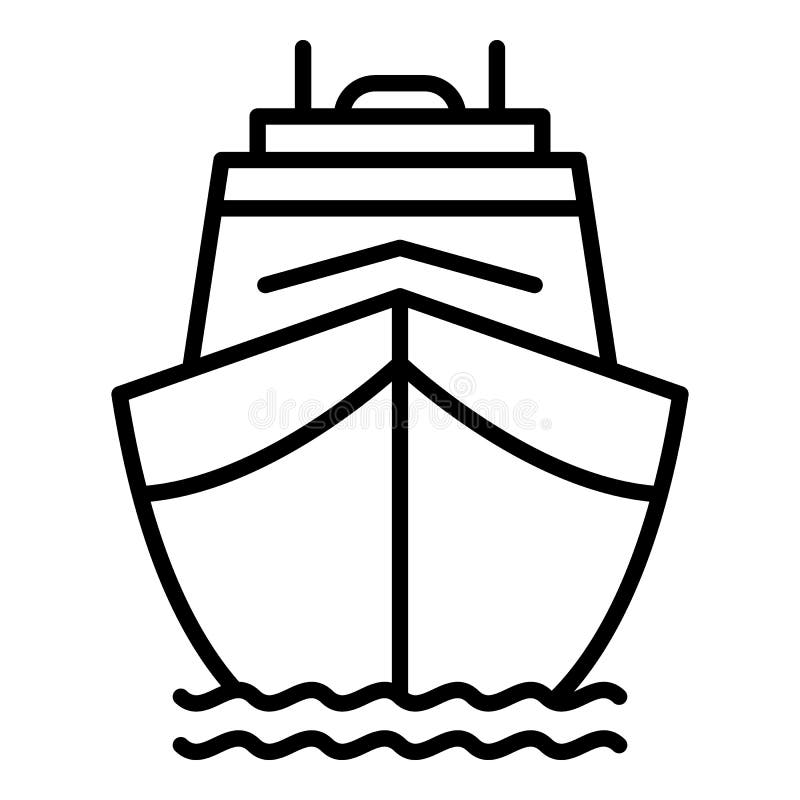 Front Cargo Ship Icon, Outline Style Stock Vector - Illustration of ...