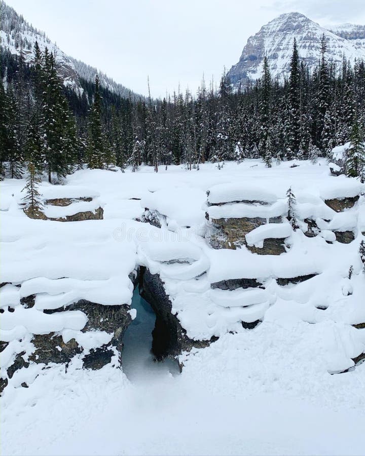 Front Cave View of Yoho National Park Stock Image - Image of winter ...