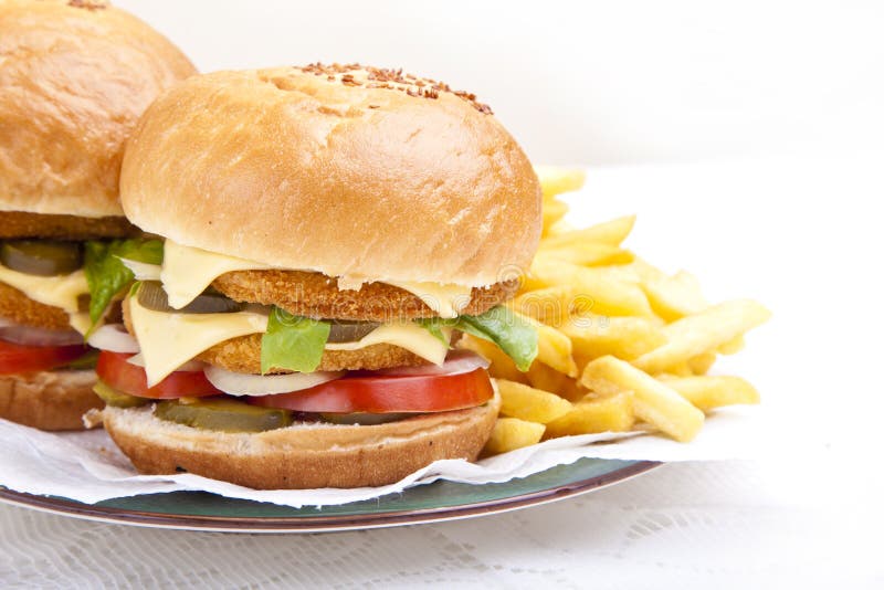 Front Close-up of Scallop Burger Stock Image - Image of huge, potato ...