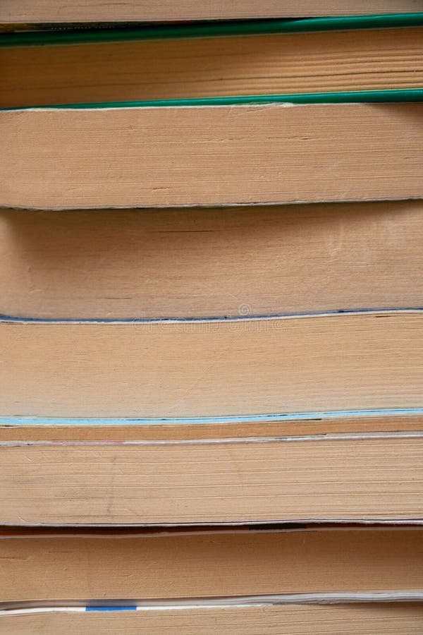 Front Close-up View of Stacked Books and Their Pages Stock Image ...