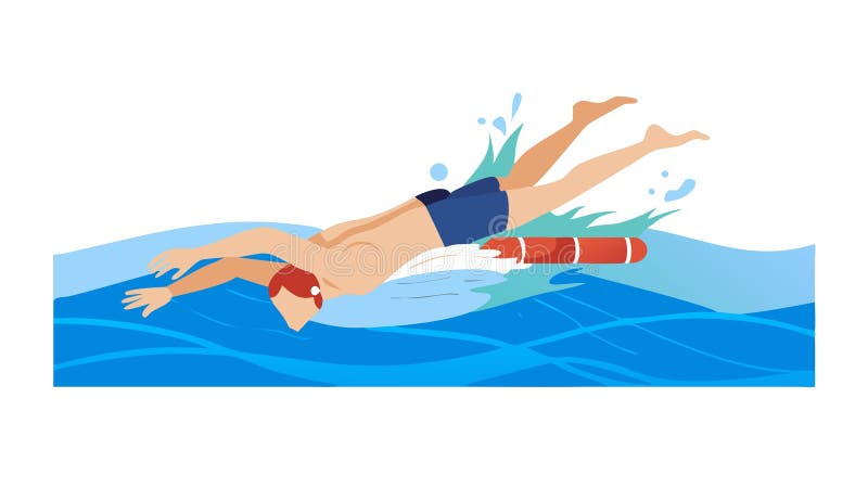 Front Crawl Swimmer in Pool Aquatic, Vector Design Generative AI Stock ...