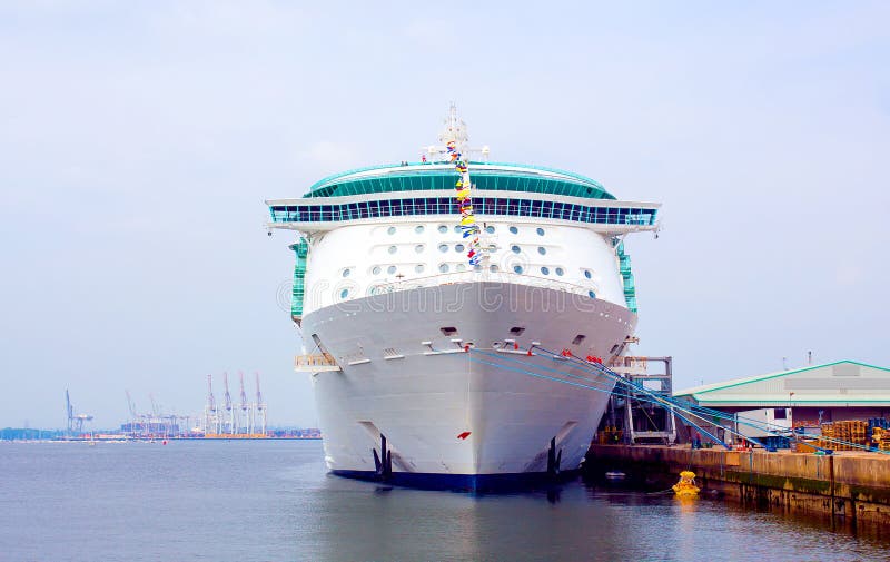 Front and Side of Cruise Ship Stock Image - Image of journey, dock ...