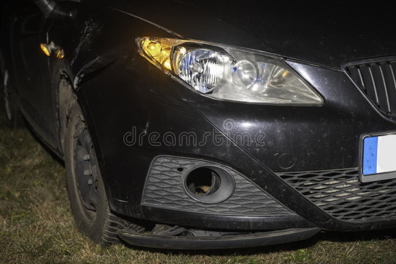 Front Damage after Accident with an Animal Stock Image - Image of ...