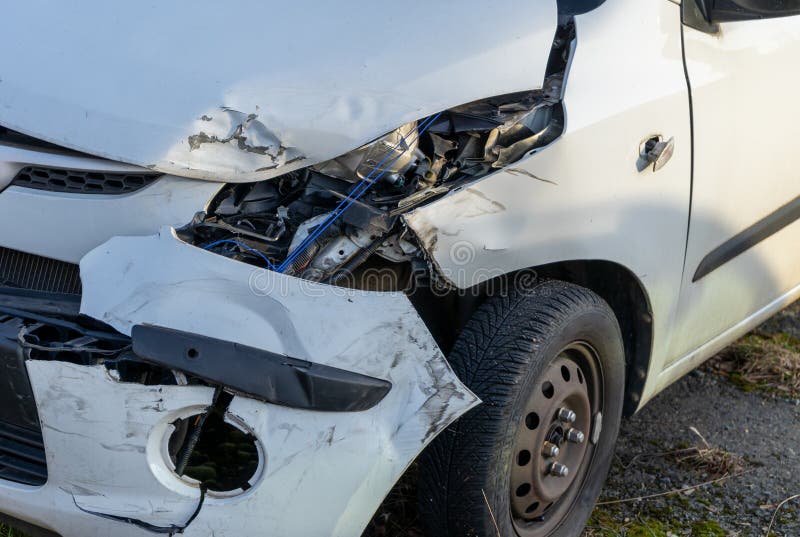 Front Damage To the Car after an Accident Stock Photo - Image of smash ...
