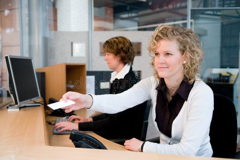 Front desk workers stock image. Image of contact, corporate - 9069347