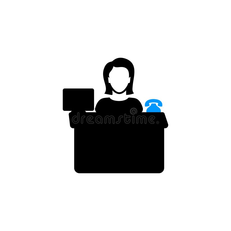 Front Desk, Hotel, Reception Icon in Circle Stock Vector - Illustration ...
