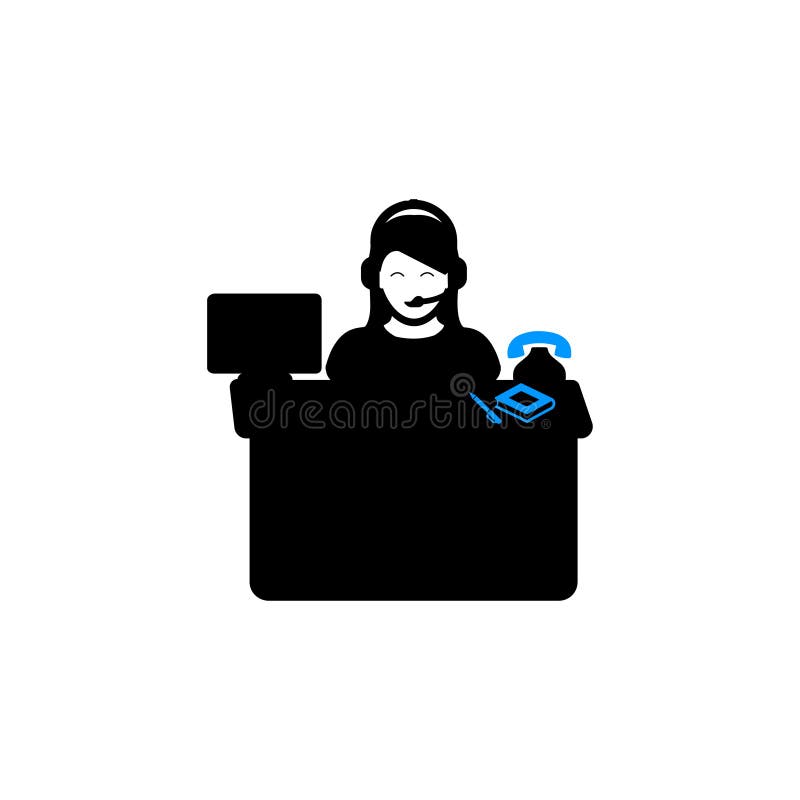 Front Desk, Hotel, Reception Icon in Circle Stock Vector - Illustration ...