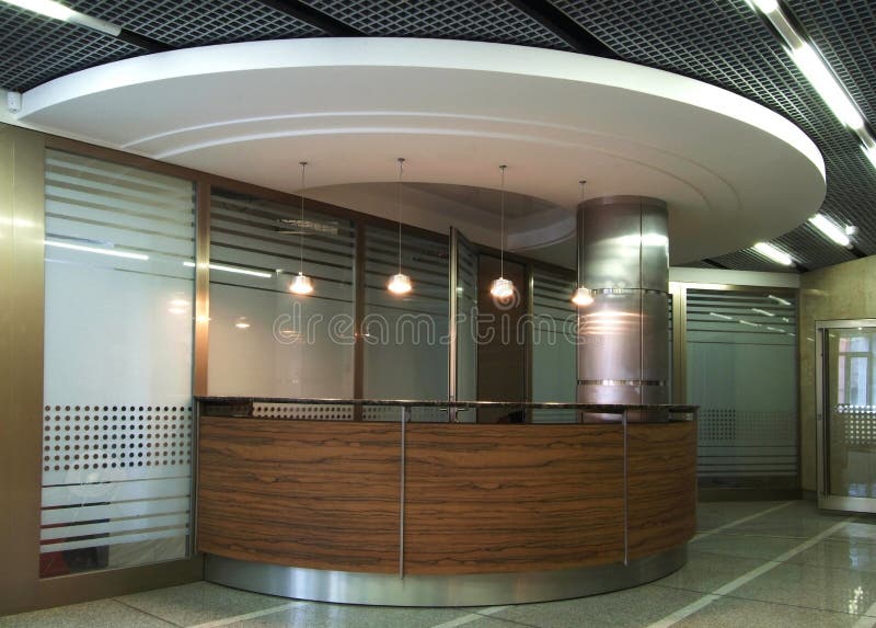 Office Front Desk Reception Stock Image - Image of interior, front ...