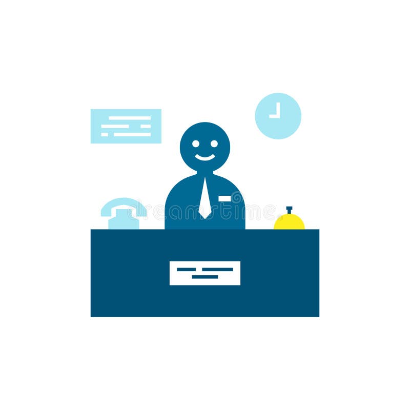 Front Desk or Reception Icon,Vector and Illustration Stock Vector ...