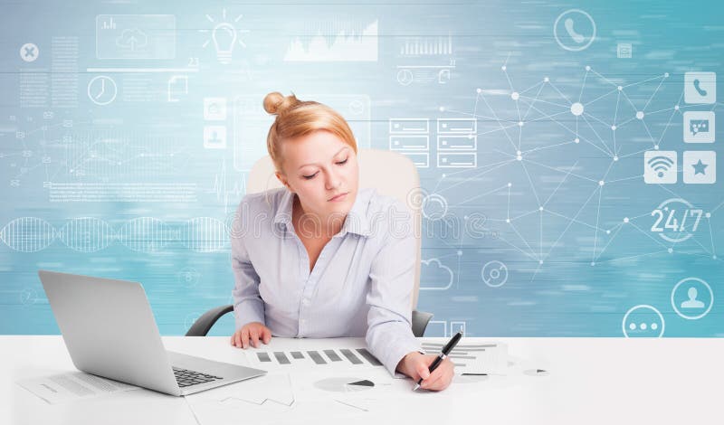 Front Desk Work With Workflow Concept Stock Photo - Image of front ...