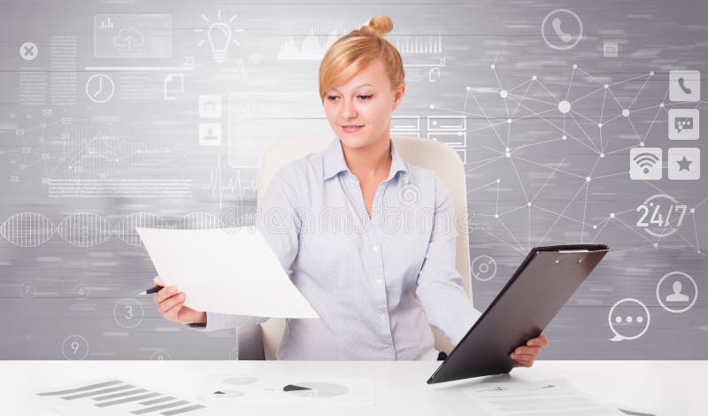 Front Desk Work with Workflow Concept Stock Photo - Image of cloud ...