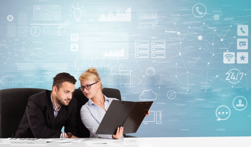 Front Desk Work with Workflow Concept Stock Image - Image of background ...