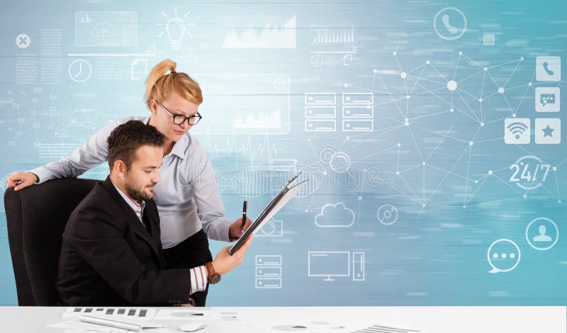 Front Desk Work with Workflow Concept Stock Photo - Image of concept ...