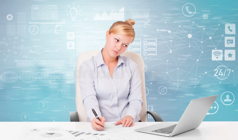 Front Desk Work with Workflow Concept Stock Image - Image of operation ...