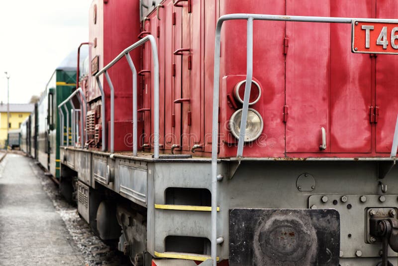 Front of diesel engine stock image. Image of railway - 72535791