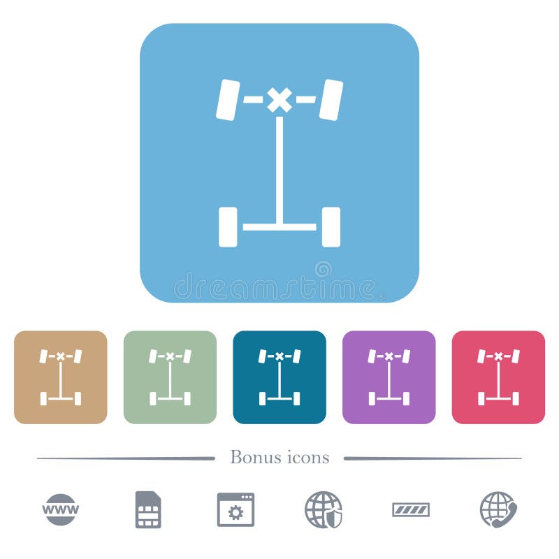 Front Differential Round Flat Multi Colored Icons Stock Vector ...