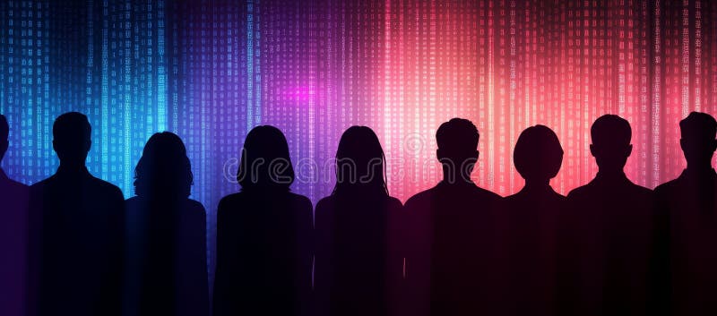 In Front of a Digital Backdrop Filled with Data and Code, a Team of ...