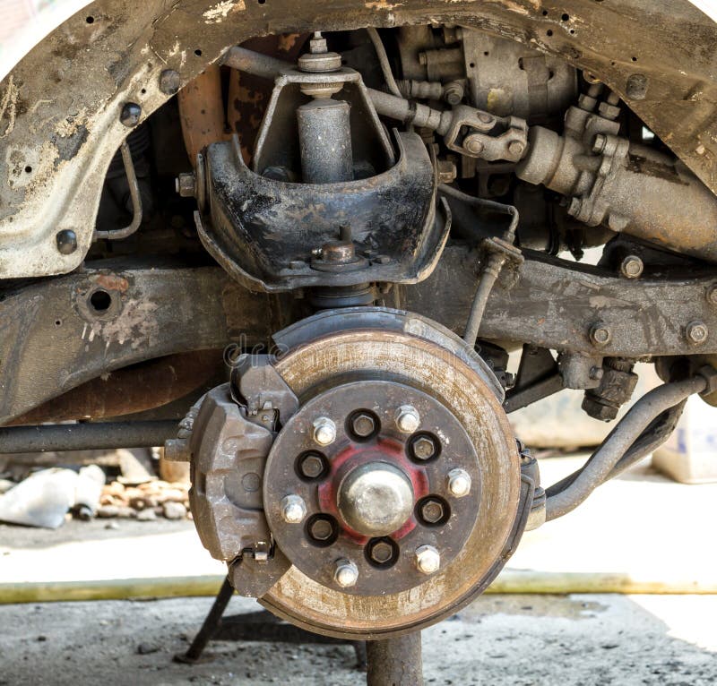 Front Disk Brake and Detail of the Wheel Assembly Stock Image - Image ...