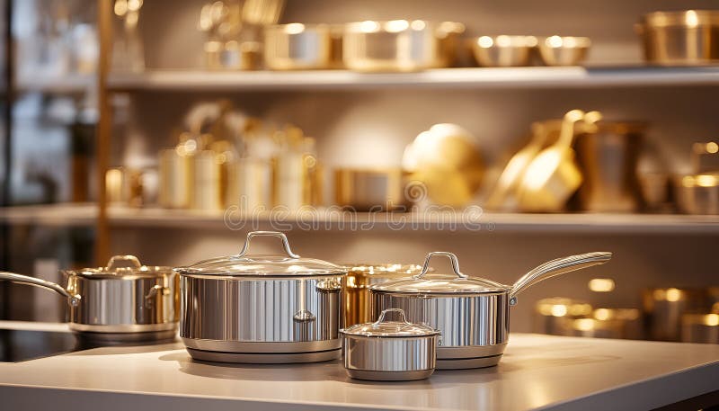 New Kitchenware in Modern Interior Design Project Stock Image - Image ...