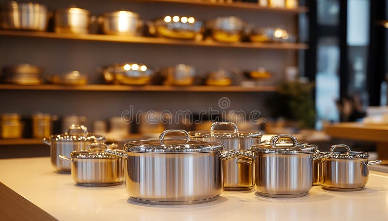 New Kitchenware in Modern Interior Design Project Stock Image - Image ...