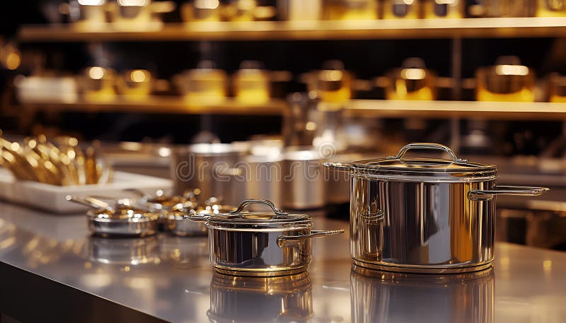 New Kitchenware in Modern Interior Design Project Stock Image - Image ...