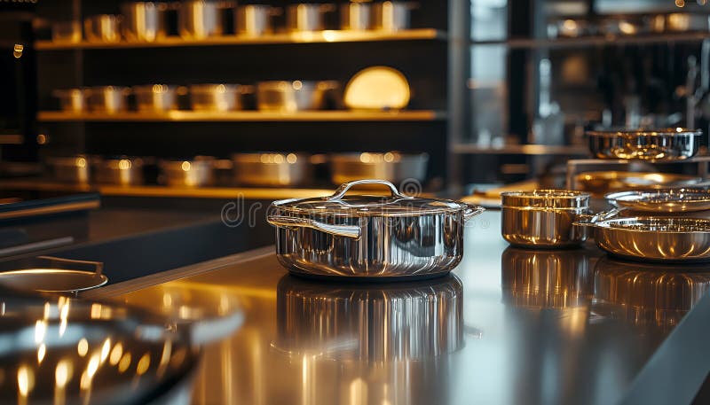 New Kitchenware in Modern Interior Design Project Stock Image - Image ...