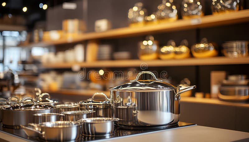 New Kitchenware in Modern Interior Design Project Stock Image - Image ...