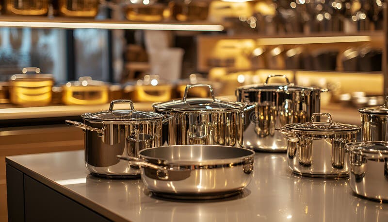 New Kitchenware in Modern Interior Design Project Stock Image - Image ...